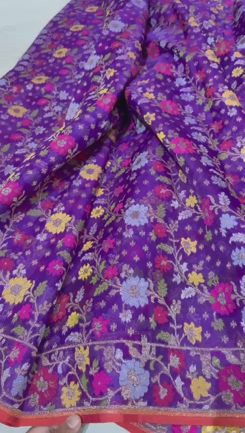 Banarasi Cotton katwork jamdani with Elegant Border Handloom Saree ...